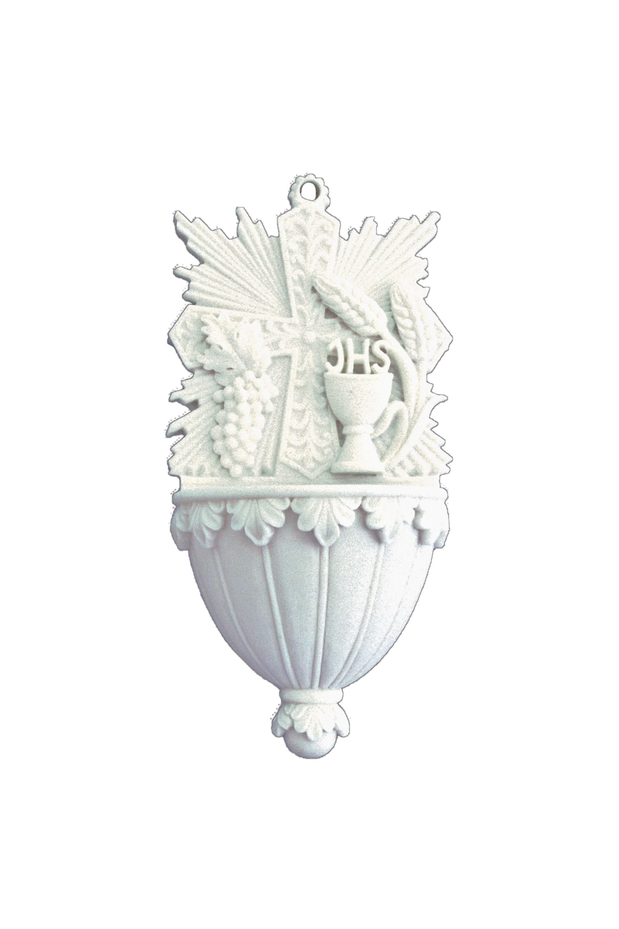 AF-2226-W Communion Font with Grains, Wheat, and Chalice in White 6 ...