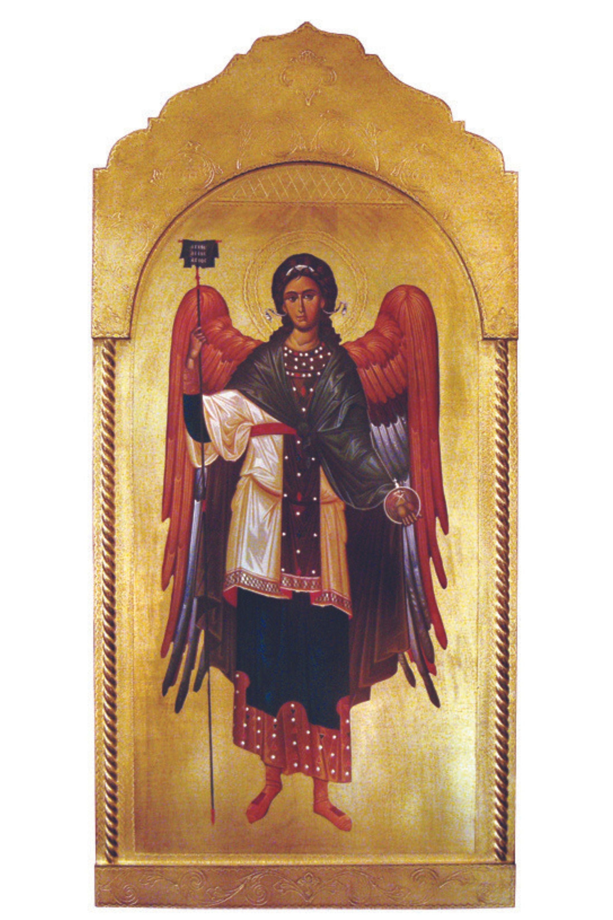 L-1102 Archangel Gabriel Florentine Plaque 21x45" – Goldscheider of Vienna