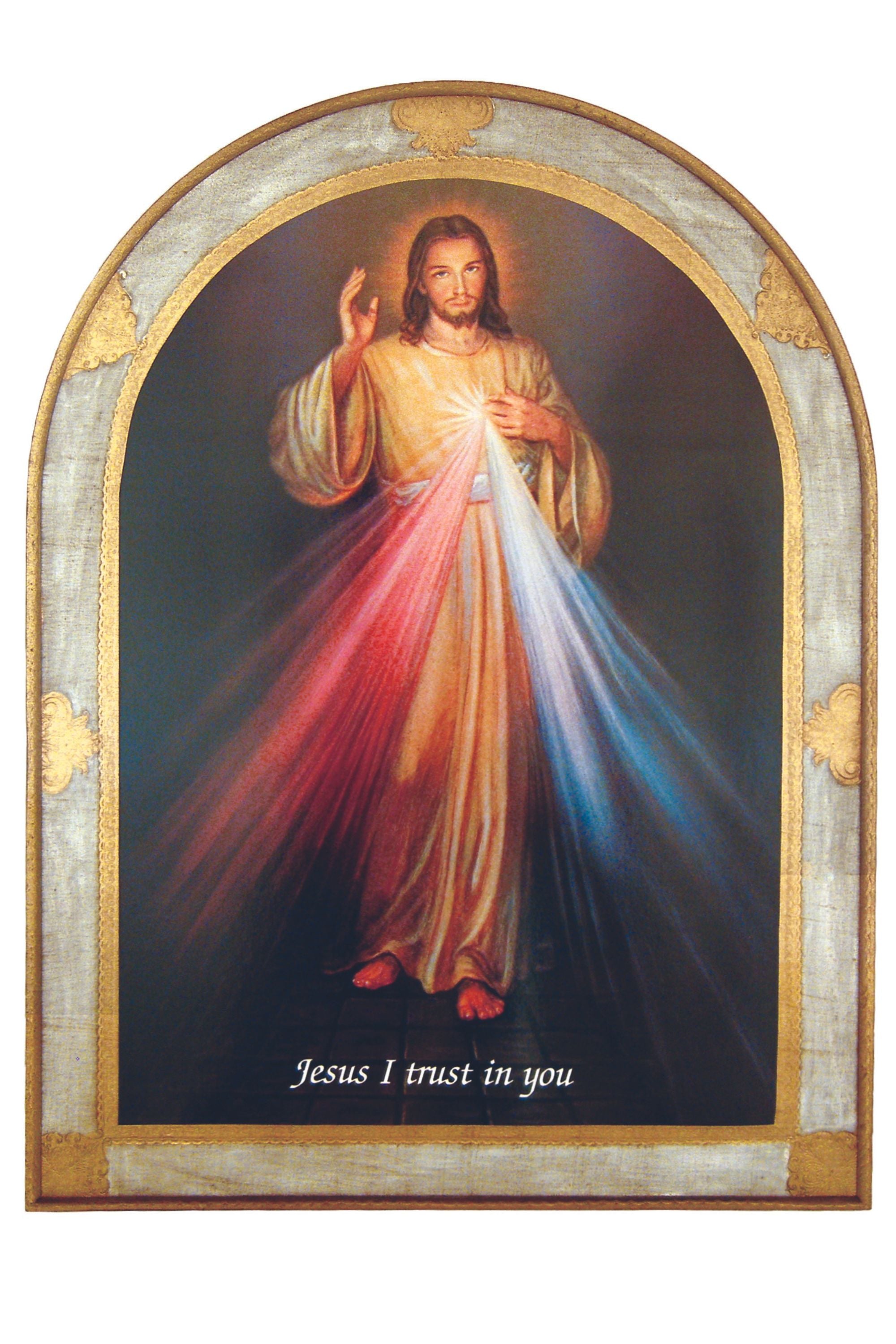 L-2516-99 Divine Mercy Florentine Plaque 23x31" – Goldscheider of Vienna