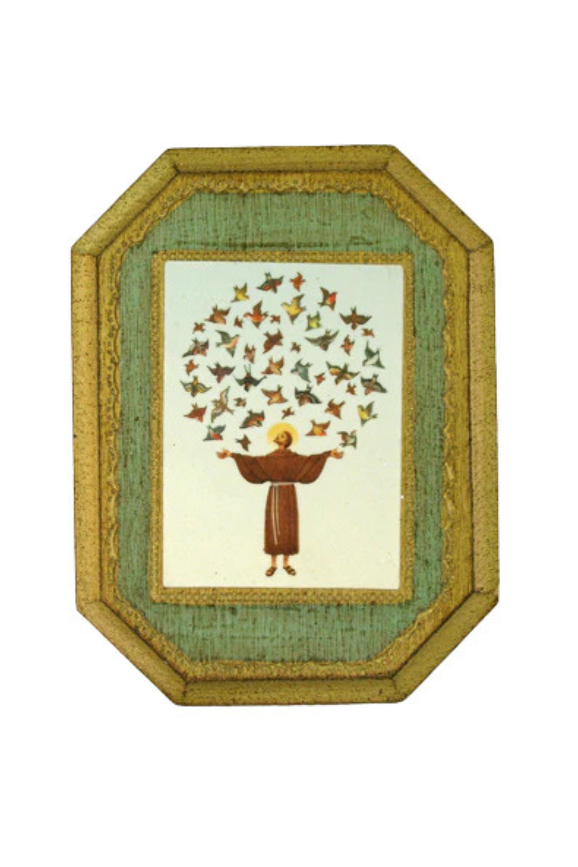 L-296-FR2 St. Francis with Birds Florentine Plaque 4.75x6 ...
