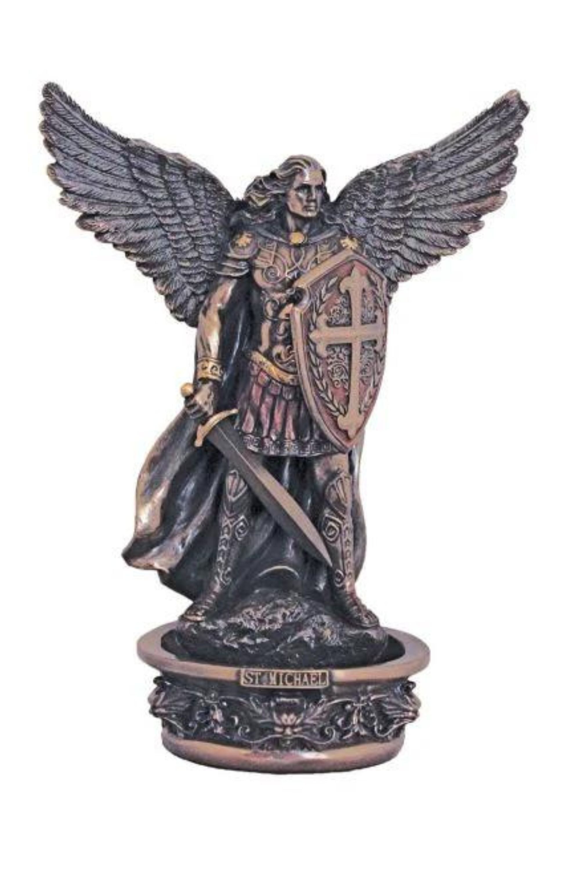 SR-78023 Standing/Hanging St. Michael Font in Cold Cast Bronze 8.5 ...