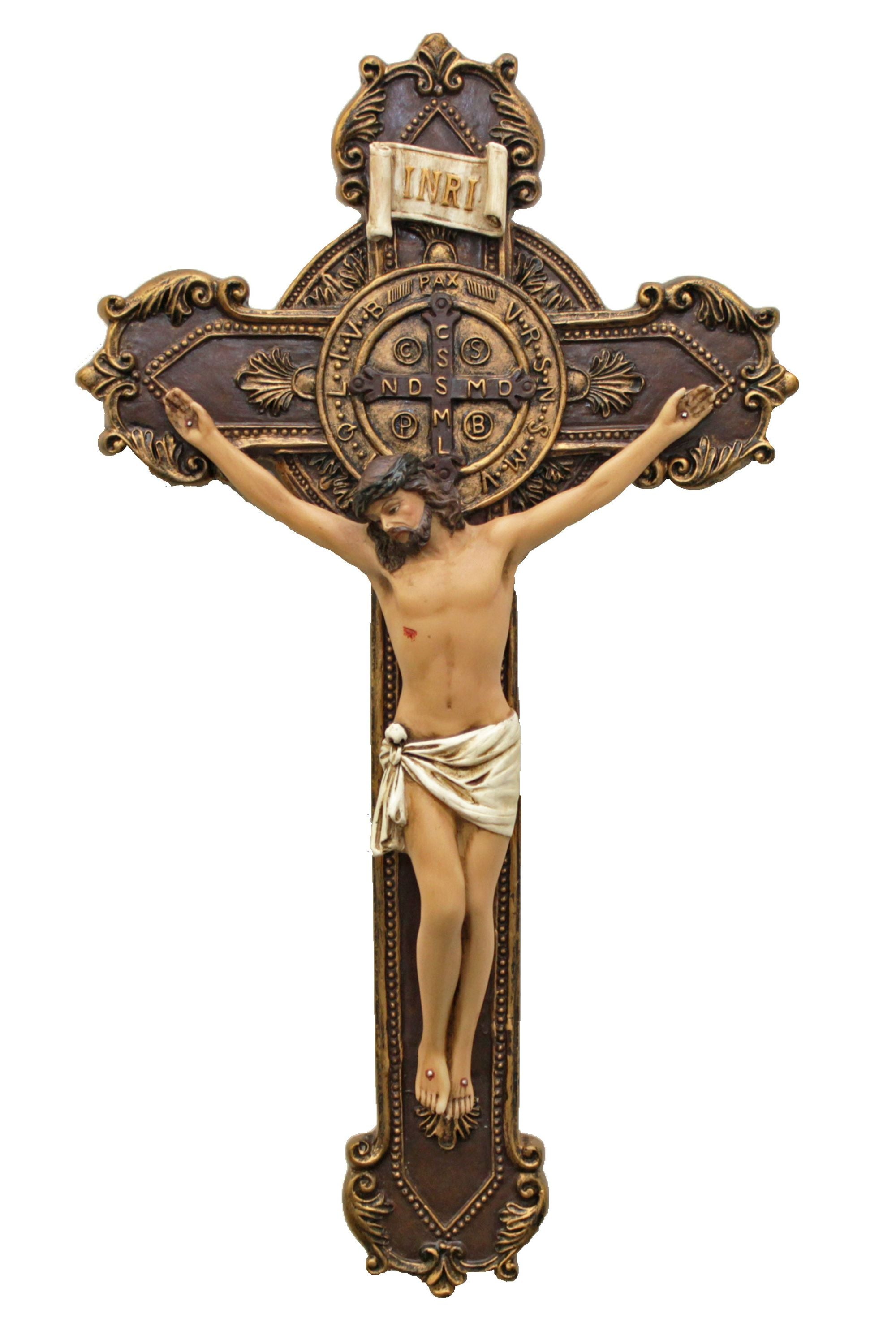 SRA-BEN10C St. Benedict Crucifix in Color 11" – Goldscheider of Vienna