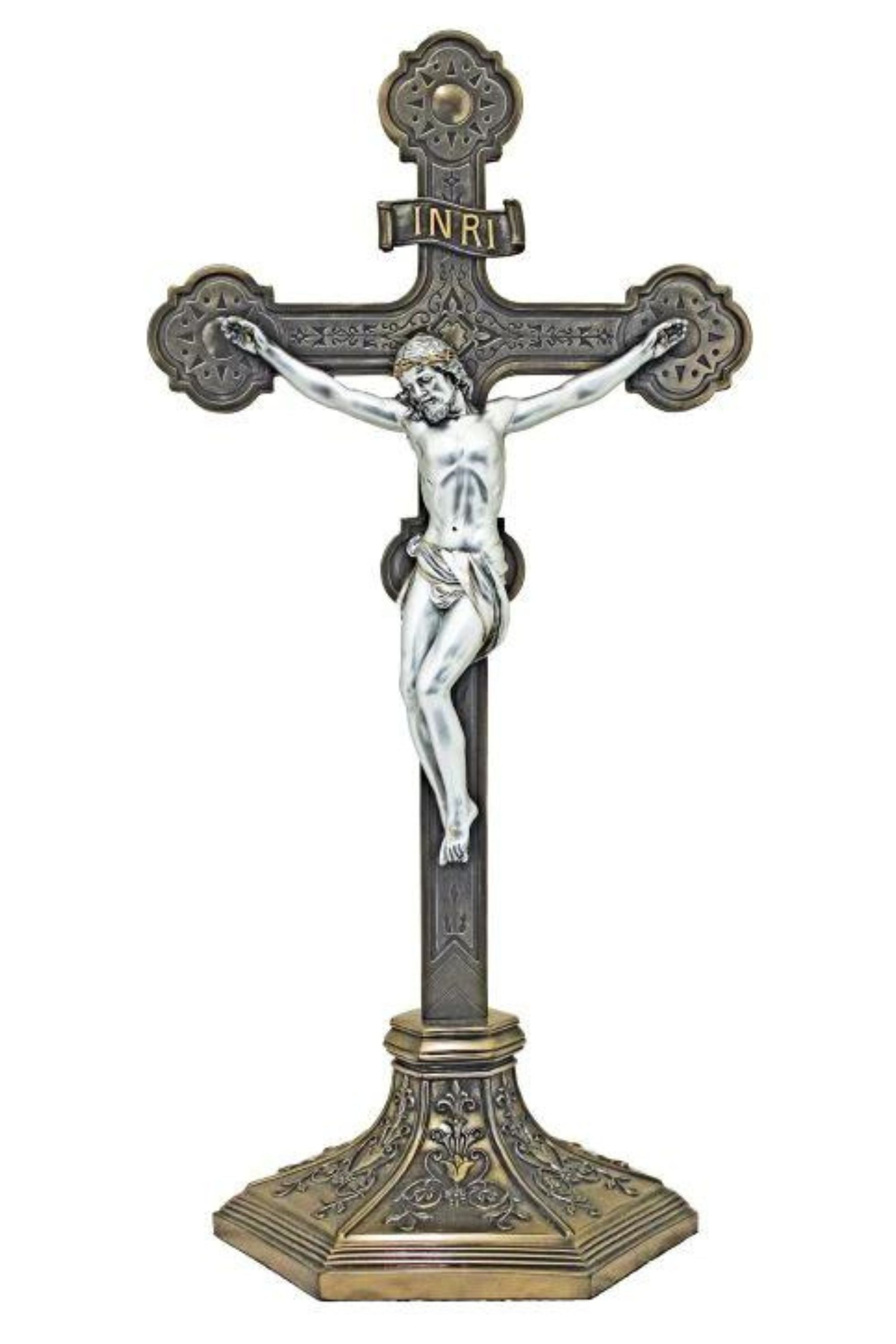 SR-75543-BS Standing Ornate Crucifix in Cold Cast Bronze/Pewter Style ...