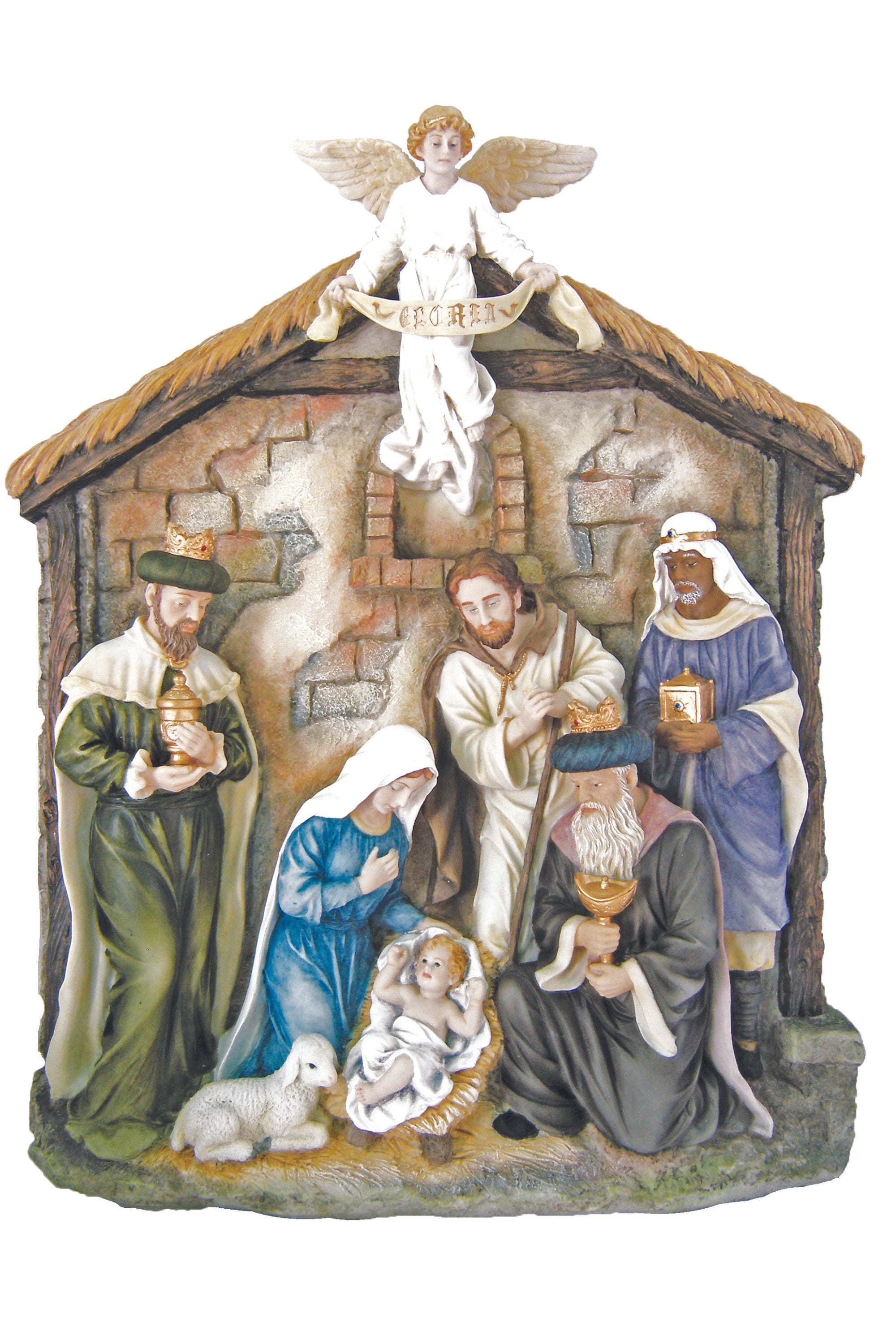 SR-75851-C Nativity Plaque in Color 13x16x2.75" – Goldscheider of Vienna