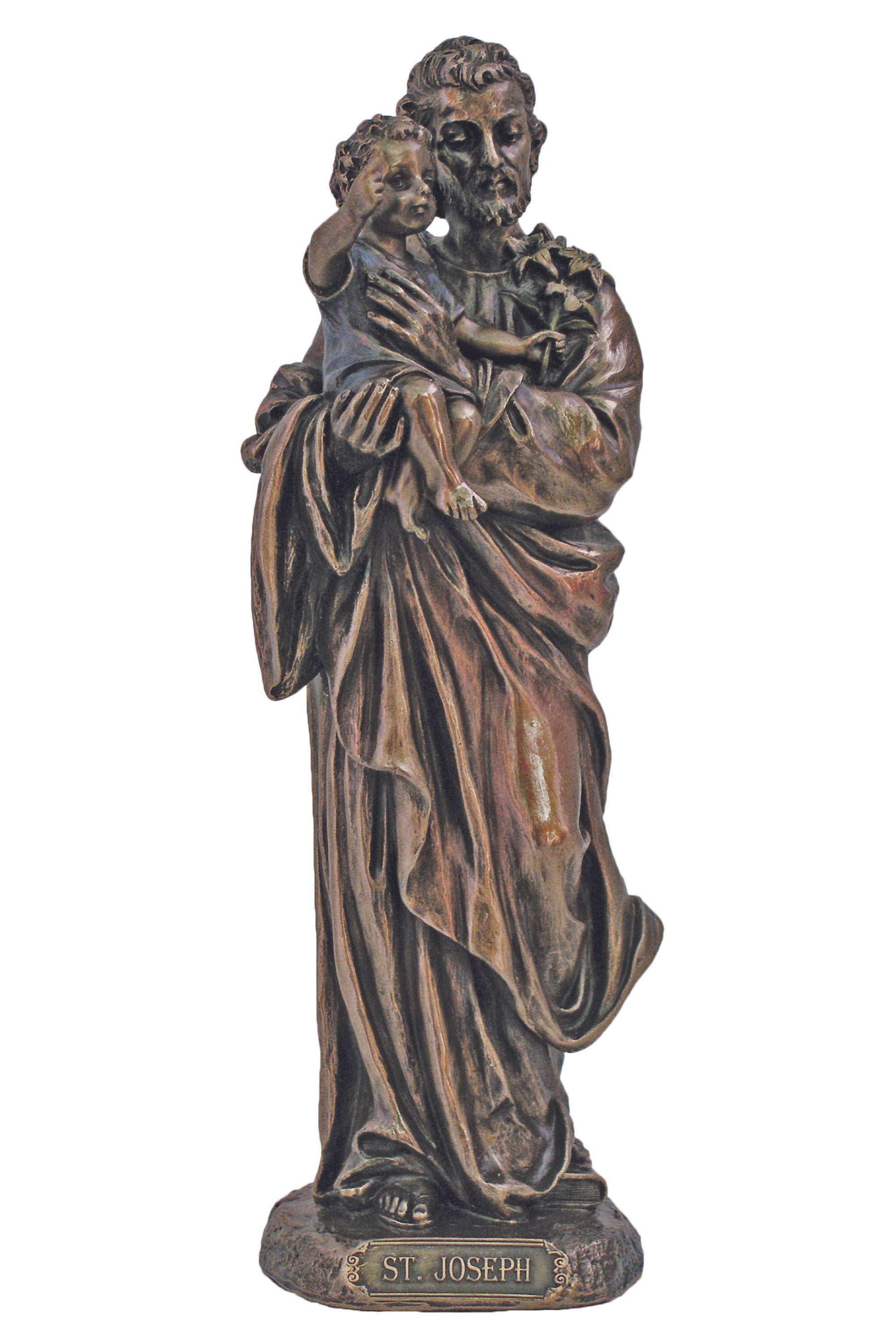 SR-76039 St. Joseph & Child in Cold Cast Bronze 8" – Goldscheider of Vienna
