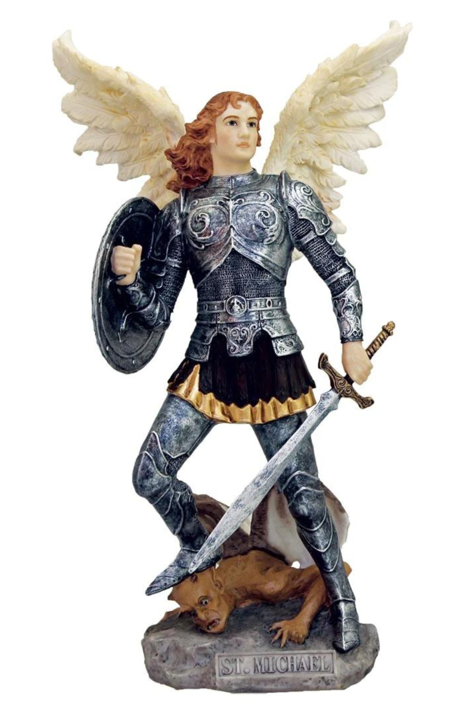SR-76311-C Archangel Michael in Color 9" – Goldscheider of Vienna