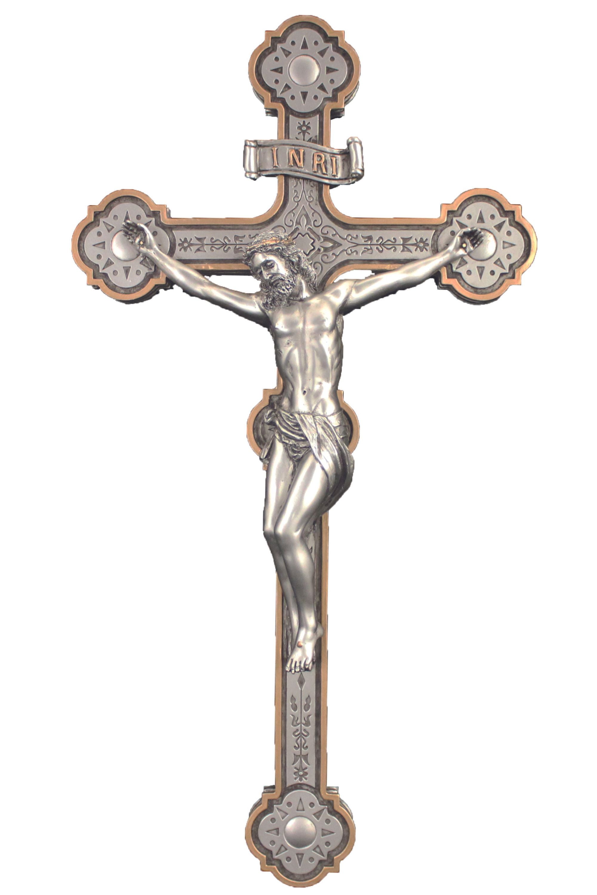 SR-76435-PE Ornate Crucifix Pewter Style 14" – Goldscheider of Vienna