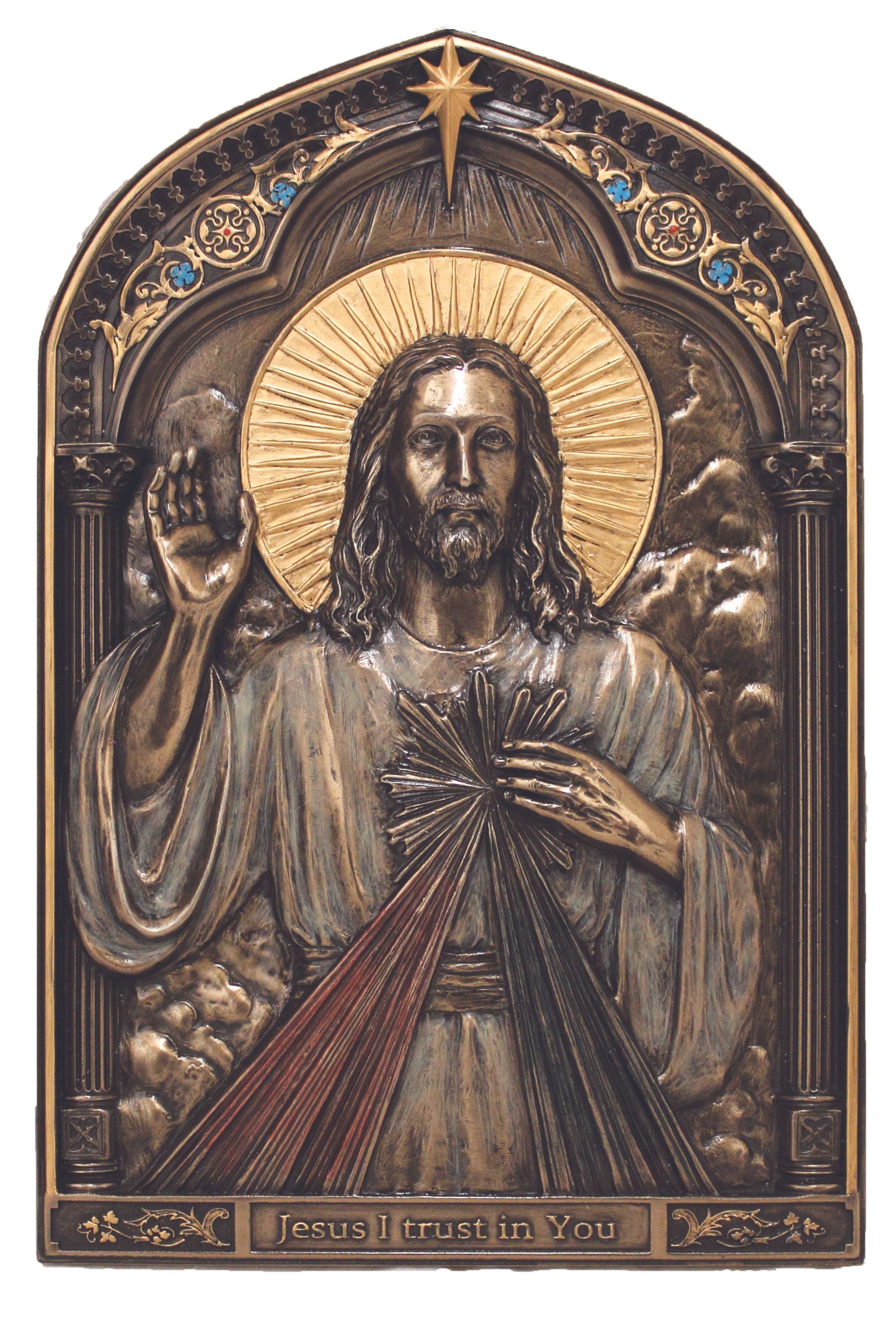 SR-76747 Divine Mercy Plaque in Cold Cast Bronze 6x9" – Goldscheider of ...
