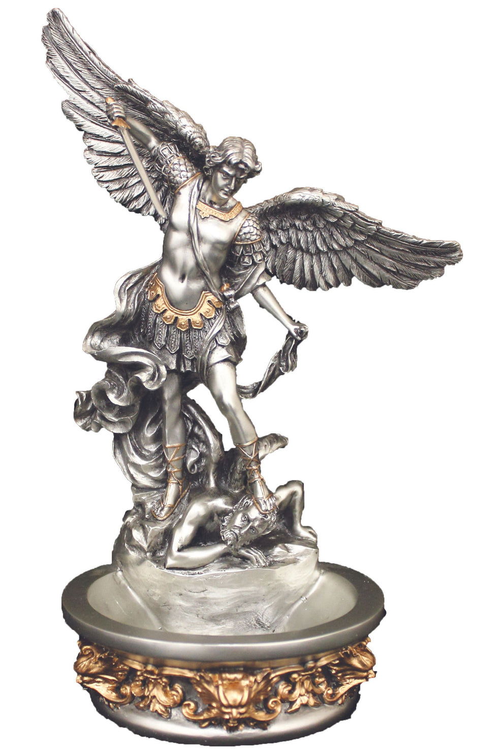 SR-76788-PE Standing/Hanging St. Michael Font in Pewter Style 8 ...