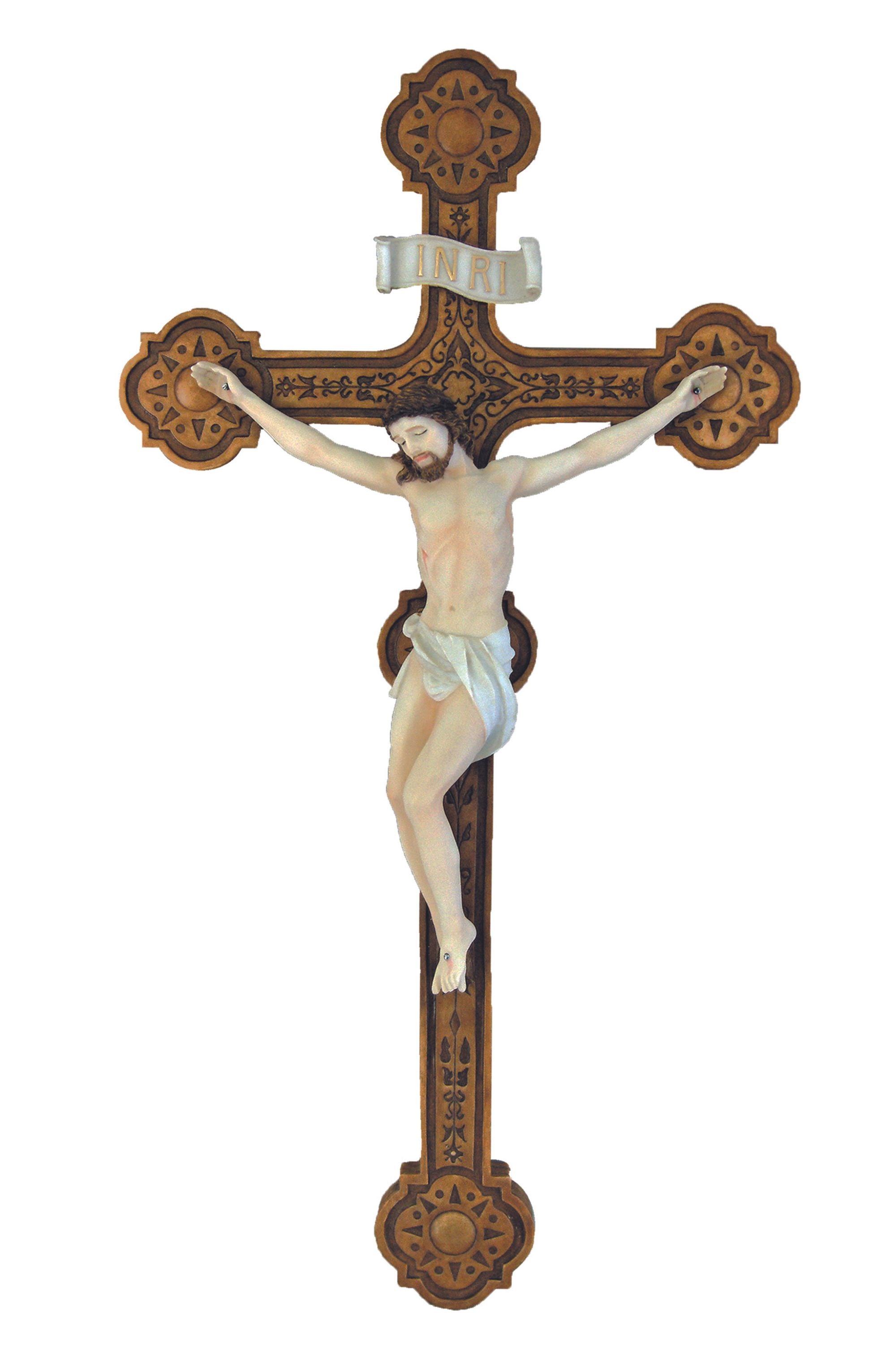 SR-75698-C Ornate Crucifix in Color 20" – Goldscheider of Vienna